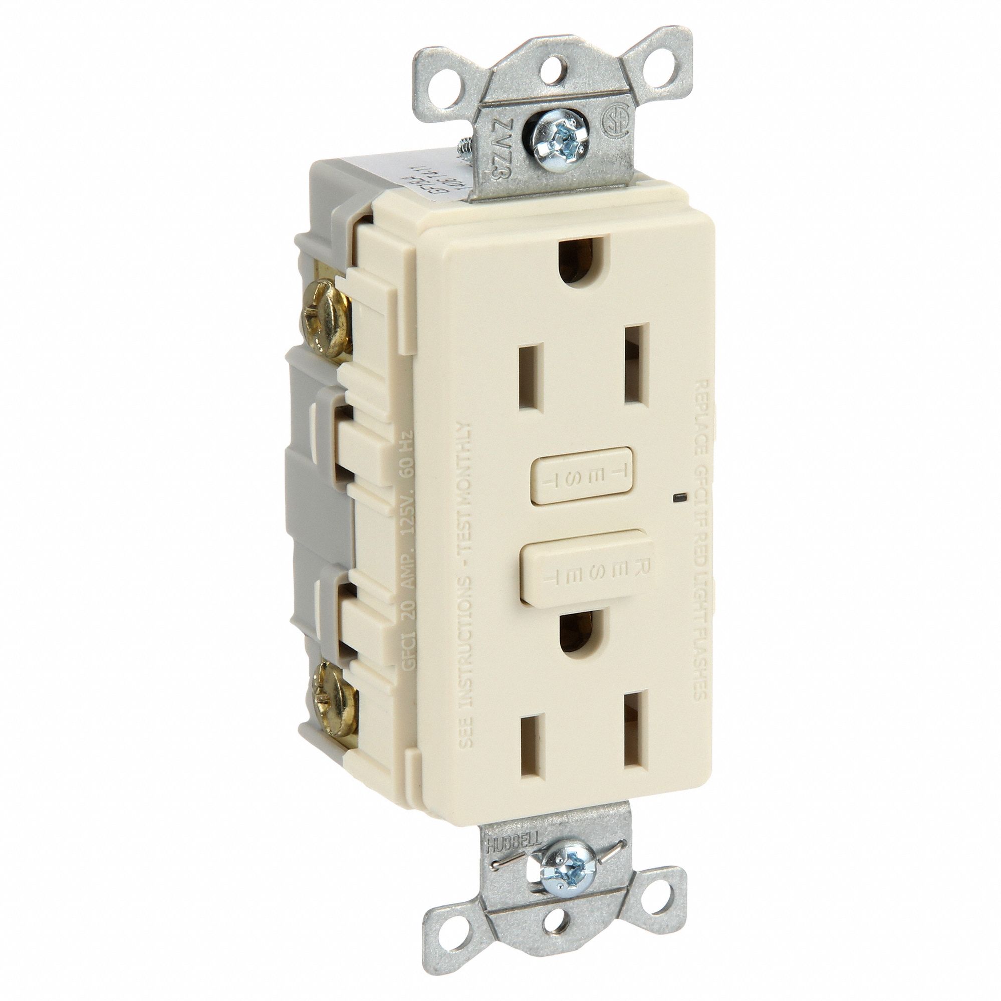 BRYANT, Duplex, Light Almond, GFCI Receptacle - 483P64|GF15LA - Grainger
