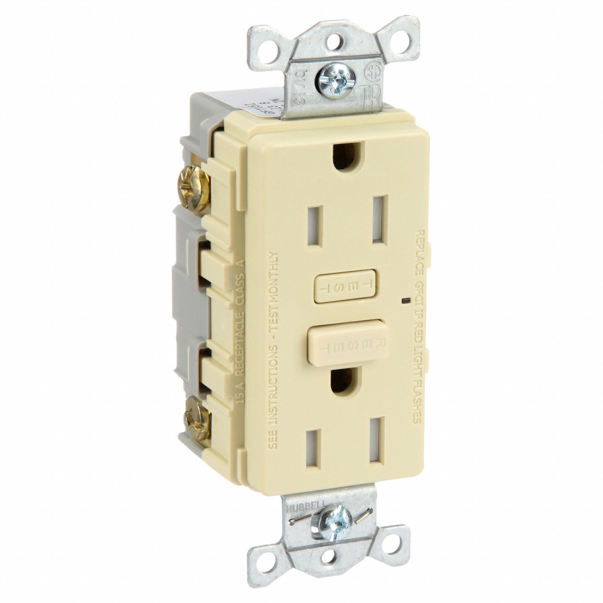 BRYANT, Duplex, Ivory, GFCI Receptacle - 483P68|GFT15I - Grainger