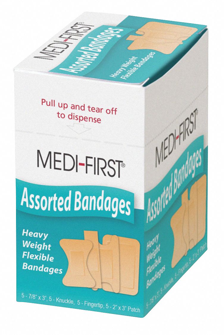 Bandage Assortment, 1 1/2 in Wd, Adhesive Bandage - 483T60|61371 - Grainger