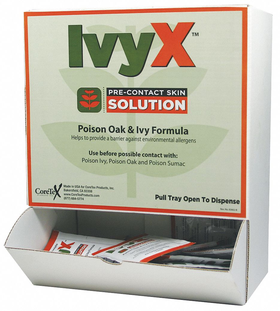 IVYX Pre-Poison Ivy Barrier, Wipes, Box, Wrapped Packets, 0.5 oz, PK 50 ...