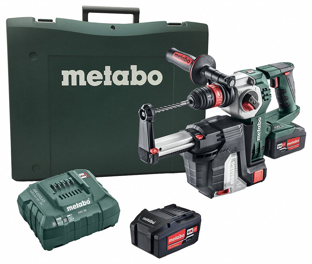 METABO Cordless Rotary Hammer Kit: Pistol-Grip, 18V DC, SDS-Plus, 1/2 ...