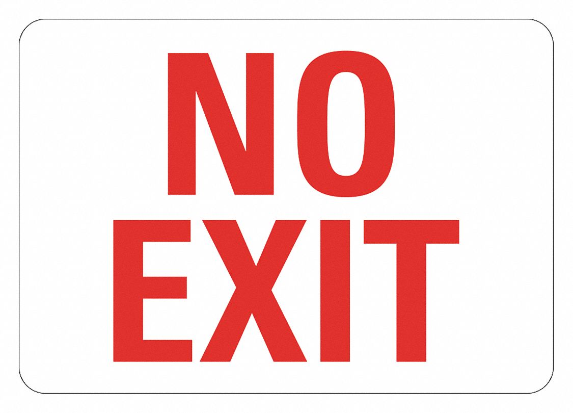 Non-PVC Polymer, Adhesive Sign Mounting, Exit Sign - 484K96|LCU1-0007 ...