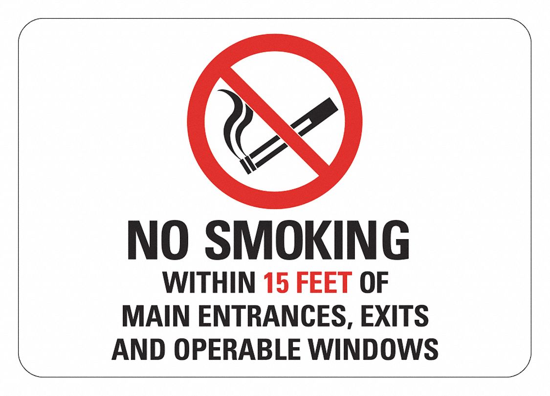 Non-PVC Polymer, Adhesive Sign Mounting, No Smoking Sign - 484L03|LCU1 ...