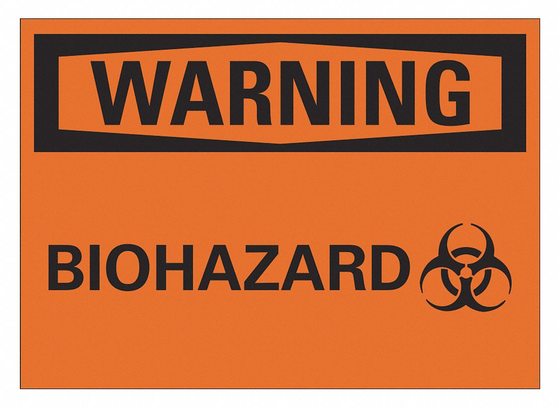 Non-PVC Polymer, Adhesive Sign Mounting, Biohazard Sign - 484H79|LCU1 ...