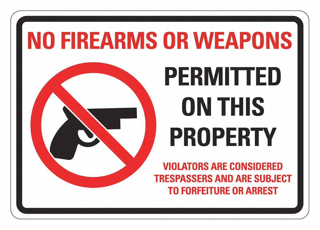 Aluminum, Mounting Holes Sign Mounting, Reflective No Weapons Sign ... Aluminum, Mounting Holes Sign Mounting, Reflective No Weapons Sign ...