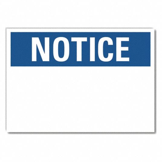 Non-PVC Polymer, Adhesive Sign Mounting, Notice Sign - 484H95|U5-1024 ...