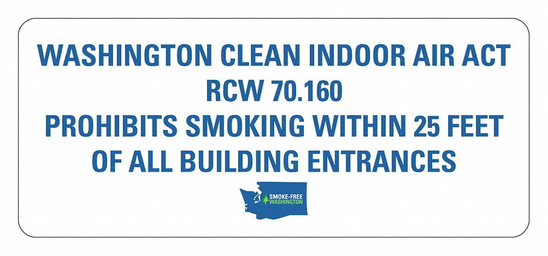 Non-PVC Polymer, Adhesive Sign Mounting, No Smoking Sign - 484H96|LCU1 ...