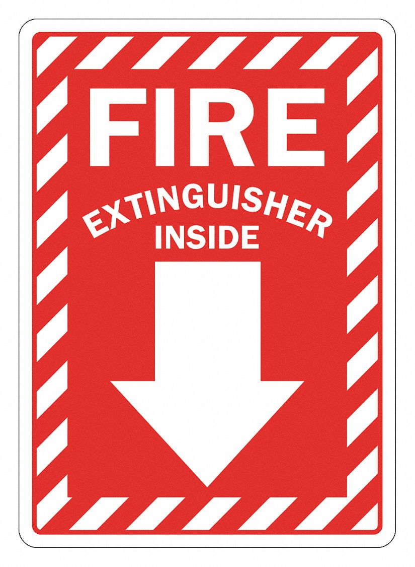 Plastic, Mounting Holes Sign Mounting, Fire Extinguisher Sign - 484K13 ...