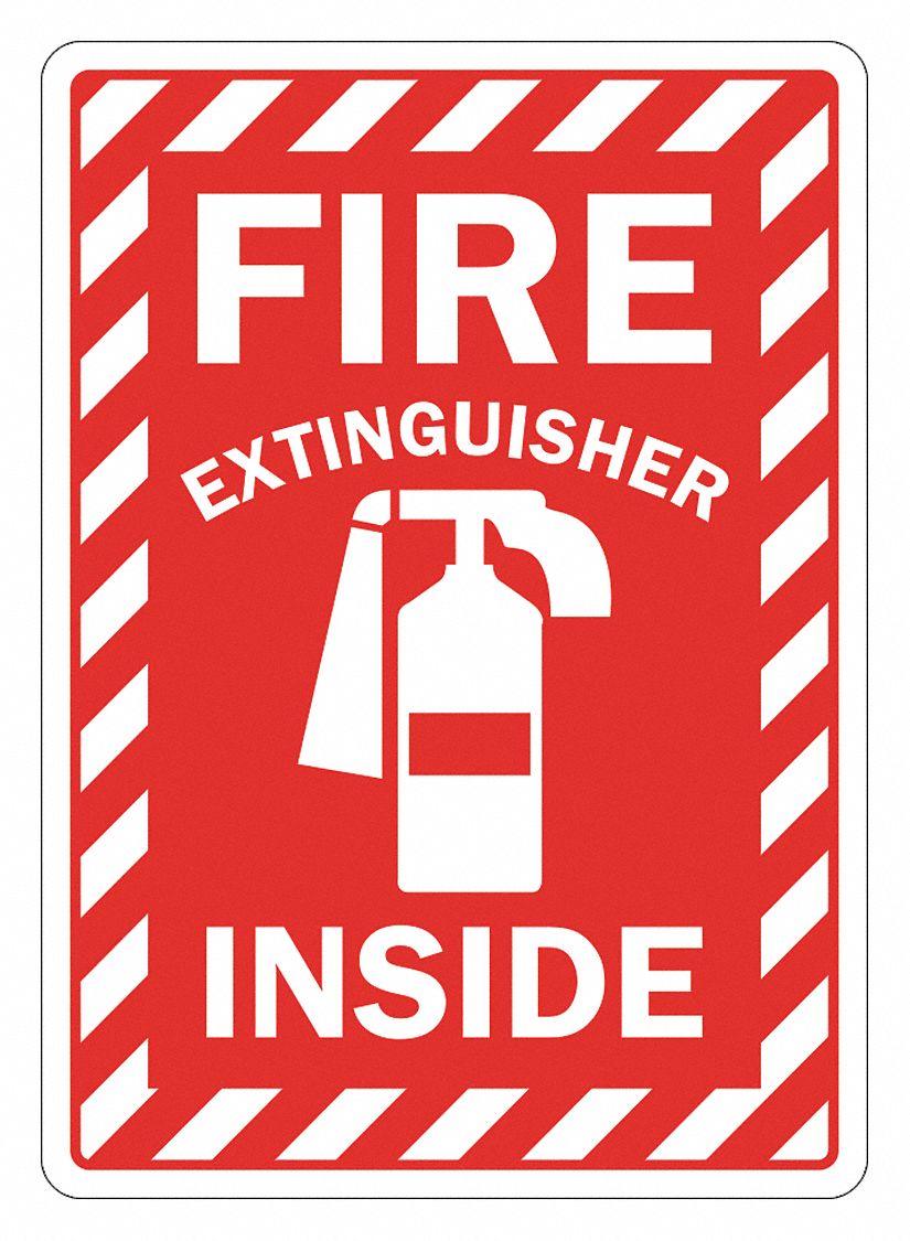 Aluminum, Mounting Holes Sign Mounting, Reflective Fire Extinguisher ...