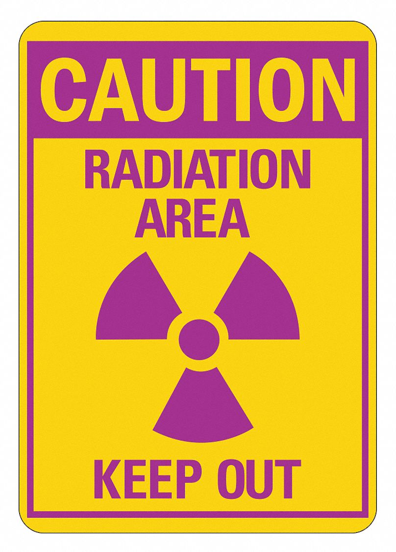 Aluminum, Mounting Holes Sign Mounting, Aluminum Radiation Caution Sign ...