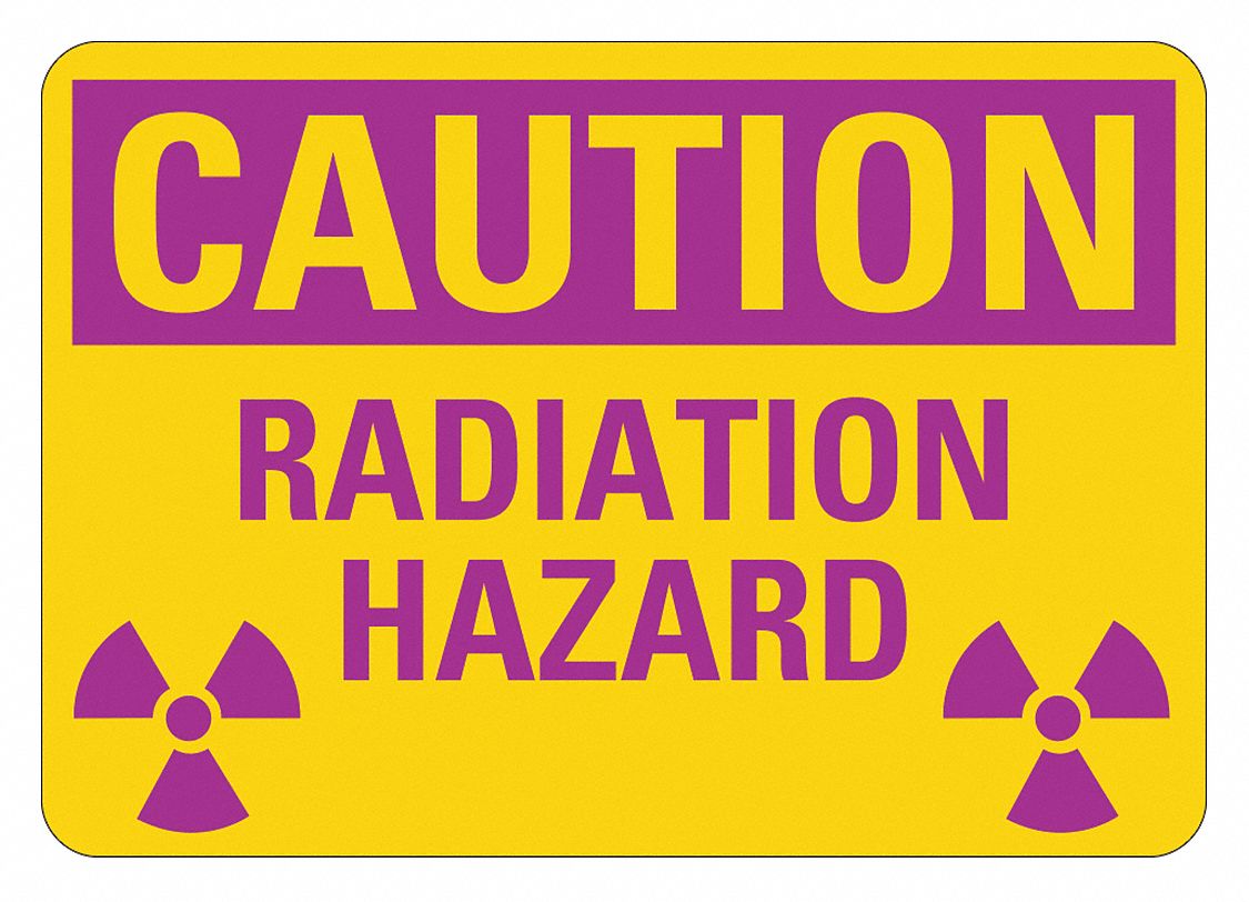 Plastic, Mounting Holes Sign Mounting, Radiation Sign - 484K06|LCU1 ...