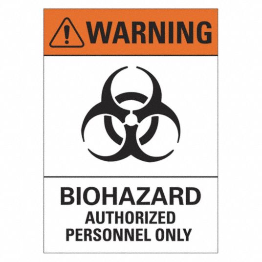 Non-PVC Polymer, Adhesive Sign Mounting, Biohazard Sign - 484L06|LCU1 ...