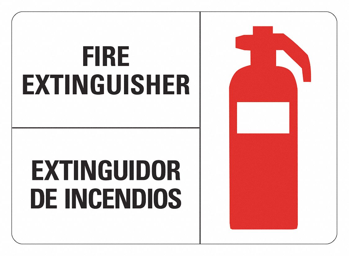 Aluminum, Mounting Holes Sign Mounting, Reflective Fire Extinguisher ...