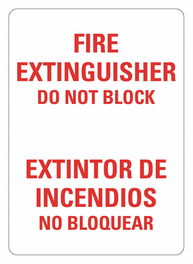 Plastic, Mounting Holes Sign Mounting, Fire Extinguisher Sign - 484K39 ...