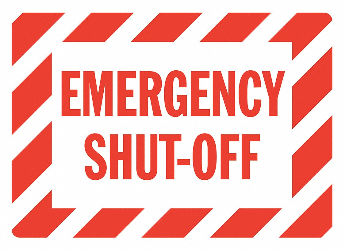 Aluminum, Mounting Holes Sign Mounting, Aluminum Emergency Shut Off ...