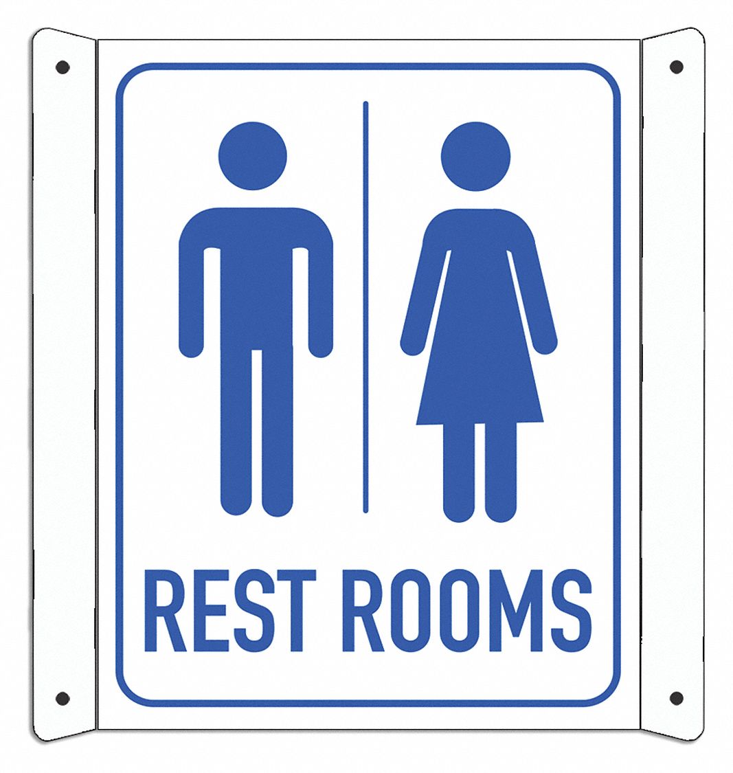 Aluminum, Mounting Holes Sign Mounting, Aluminum Restrooms Sign ...