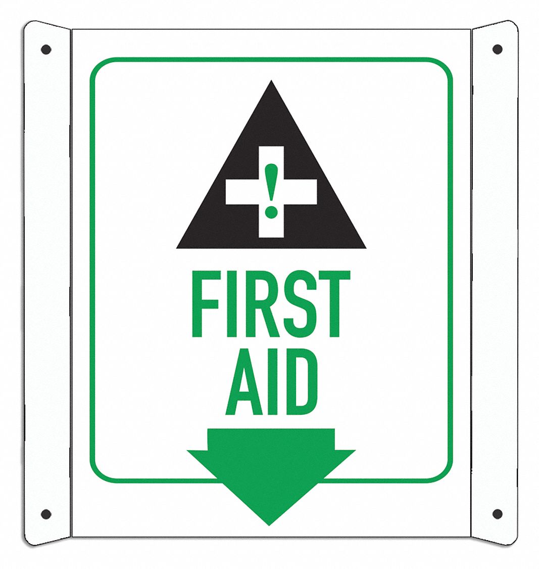 Aluminum, Mounting Holes Sign Mounting, Aluminum First Aid Sign ...