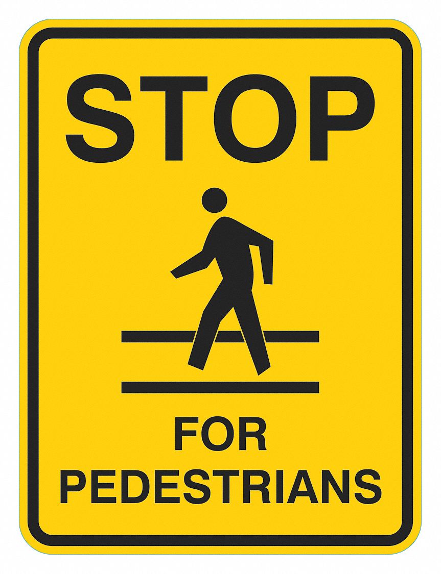 LYLE Stop for Pedestrians In Crosswalk Traffic Sign, Sign Legend Stop ...
