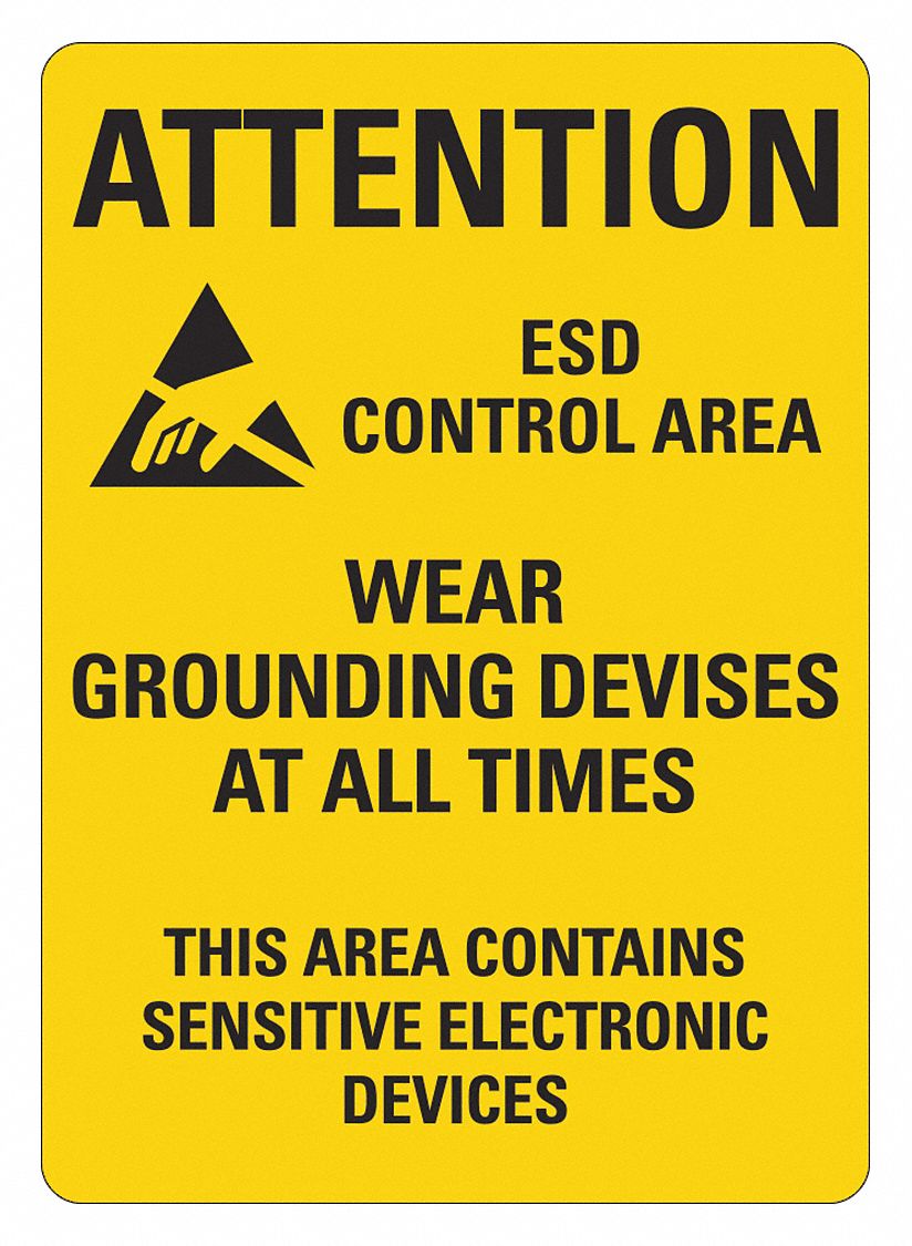 Plastic, Mounting Holes Sign Mounting, Plastic Grounding Attention Sign ...