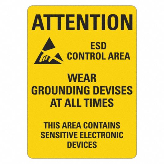 Plastic, Mounting Holes Sign Mounting, Plastic Grounding Attention Sign ...