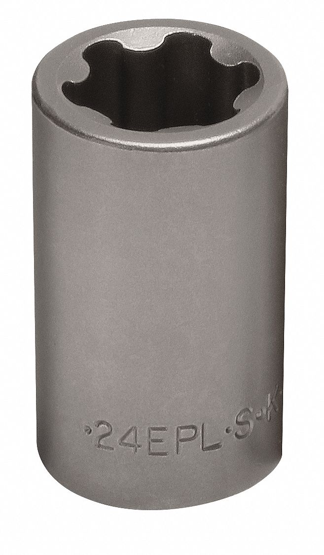 SK PROFESSIONAL TOOLS, 1/2 in Drive Size, EP24 Socket Size, Socket ...