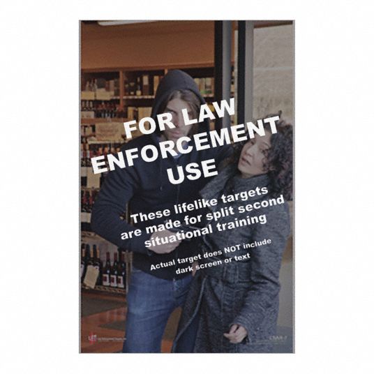 ACTION TARGET, Paper, 35 in Ht, Man with Gun Pointed at Female Hostage ...