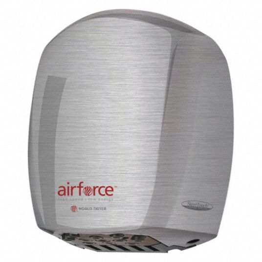 WORLD DRYER, Airforce, Auto, Hand Dryer - 485D21|J-971A3 - Grainger