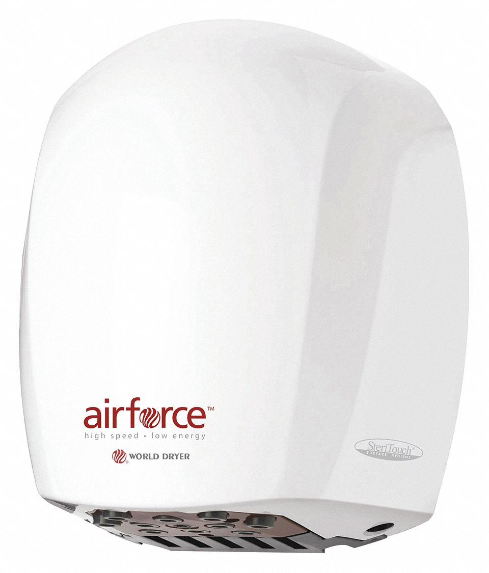 WORLD DRYER, Airforce, Auto, Hand Dryer - 485D24|J-974A3 - Grainger