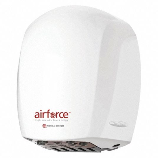 WORLD DRYER, Airforce, Auto, Hand Dryer - 485D24|J-974A3 - Grainger