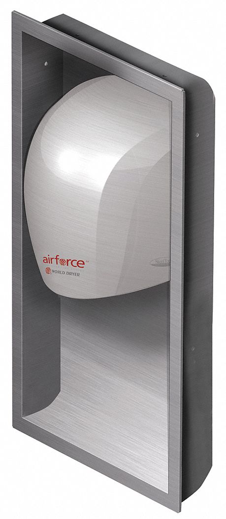 WORLD DRYER, Silver, Stainless Steel, Hand Dryer Recess Kit - 485D25 ...