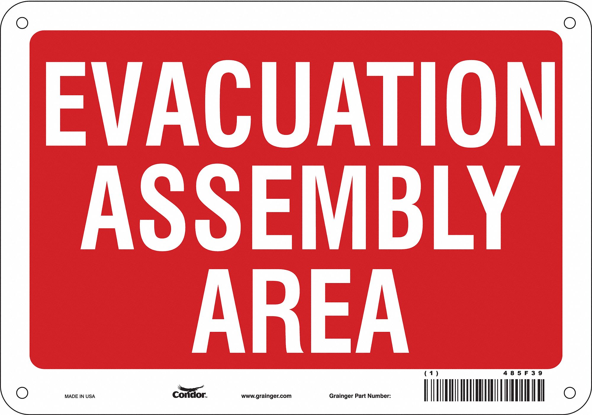 Aluminum, Mounting Holes Sign Mounting, Safety Sign - 485F39|485F39 ...