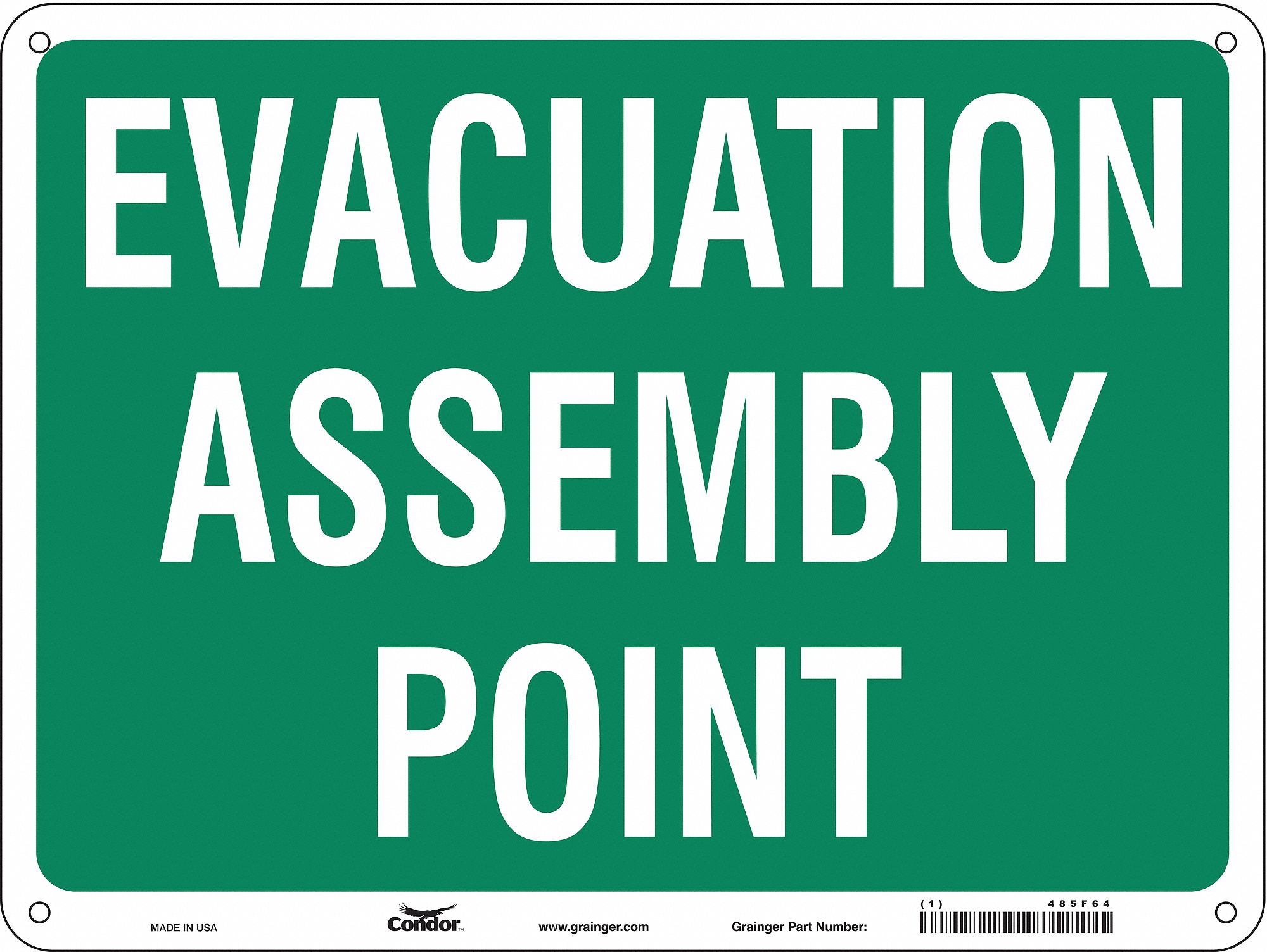 Aluminum, Mounting Holes Sign Mounting, Safety Sign - 485F64|485F64 ...