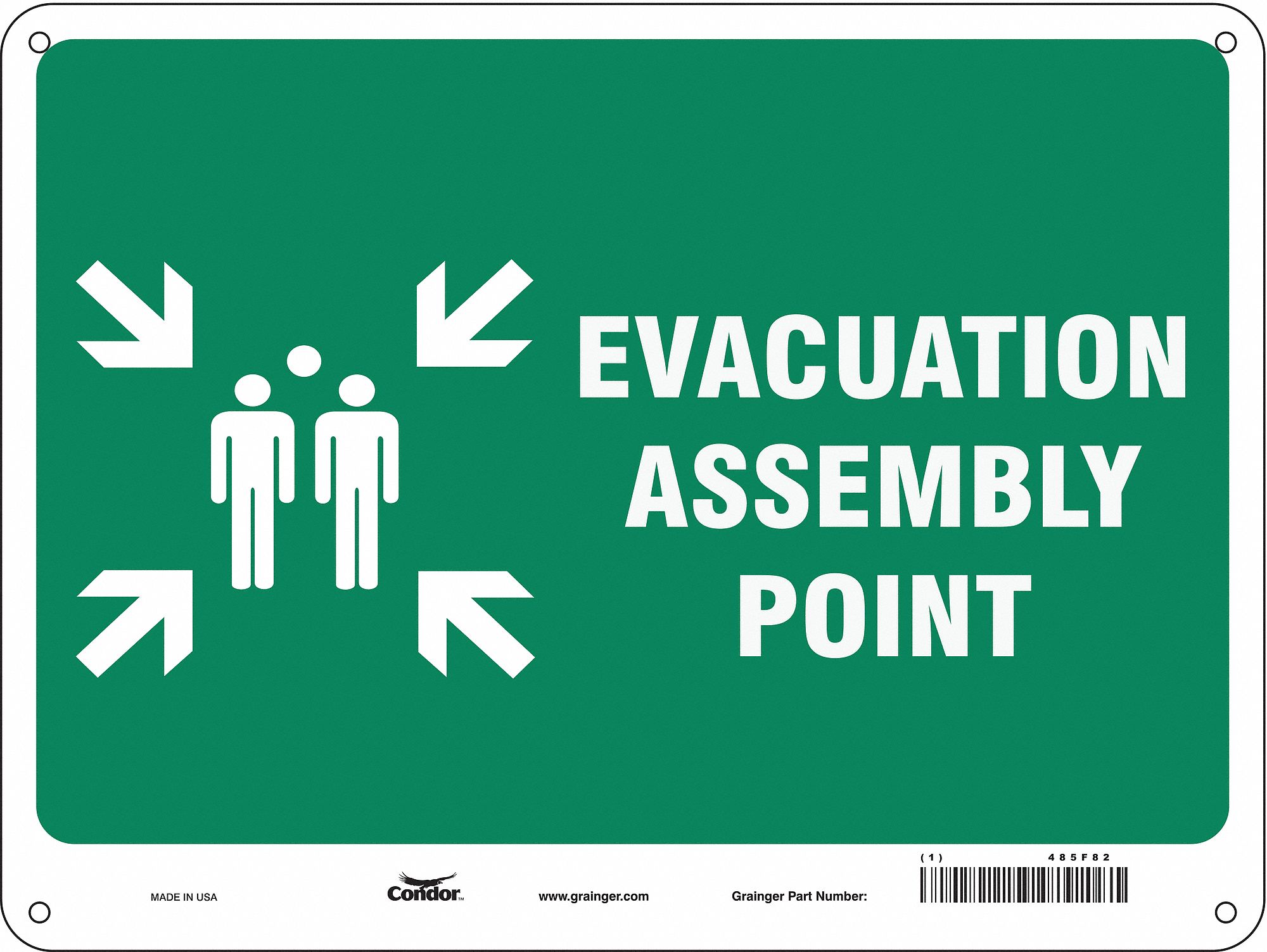 Fiberglass, Mounting Holes Sign Mounting, Safety Sign - 485F82|485F82 ...