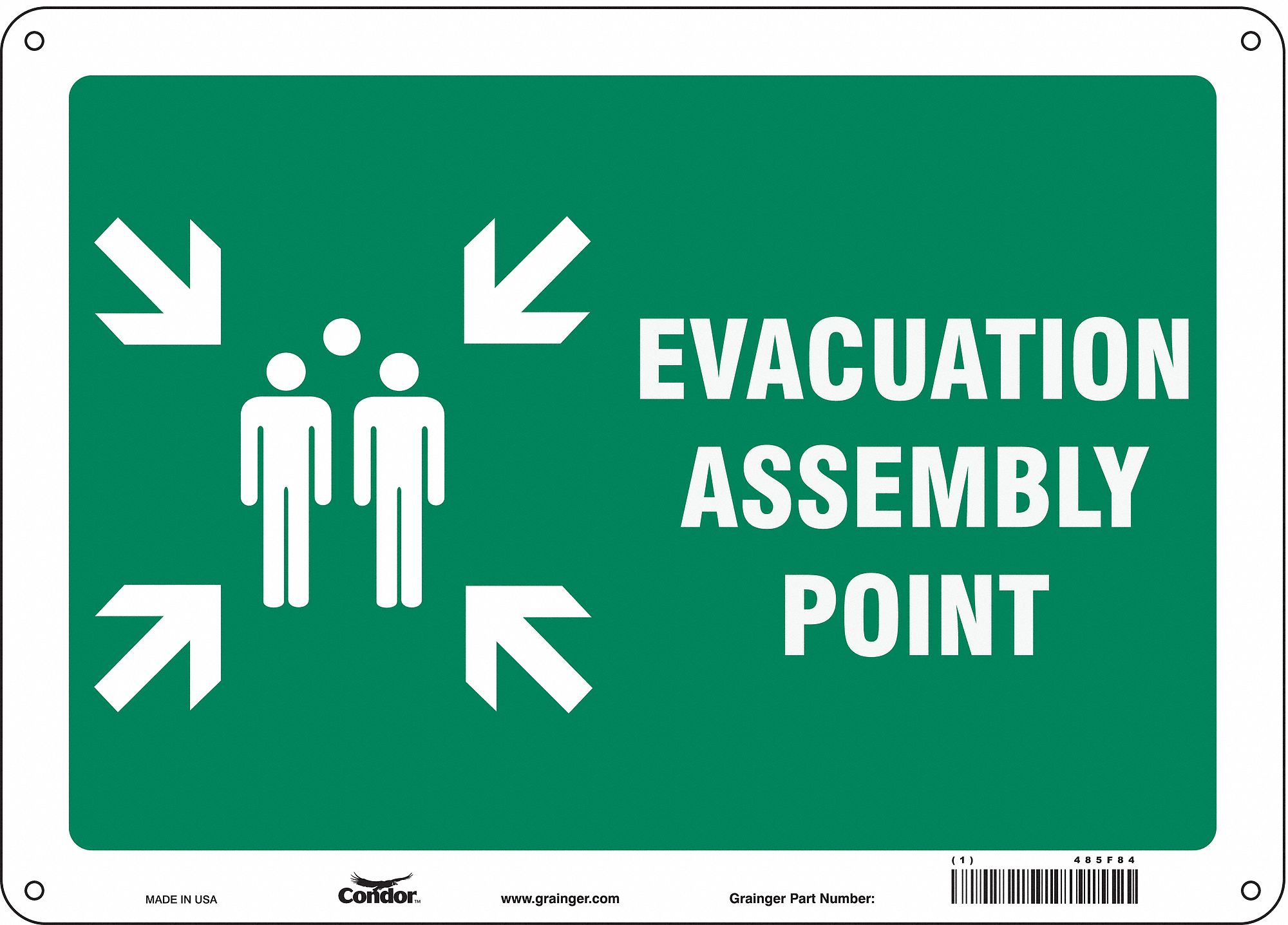 Polyethylene, Mounting Holes Sign Mounting, Safety Sign - 485F84|485F84 ...