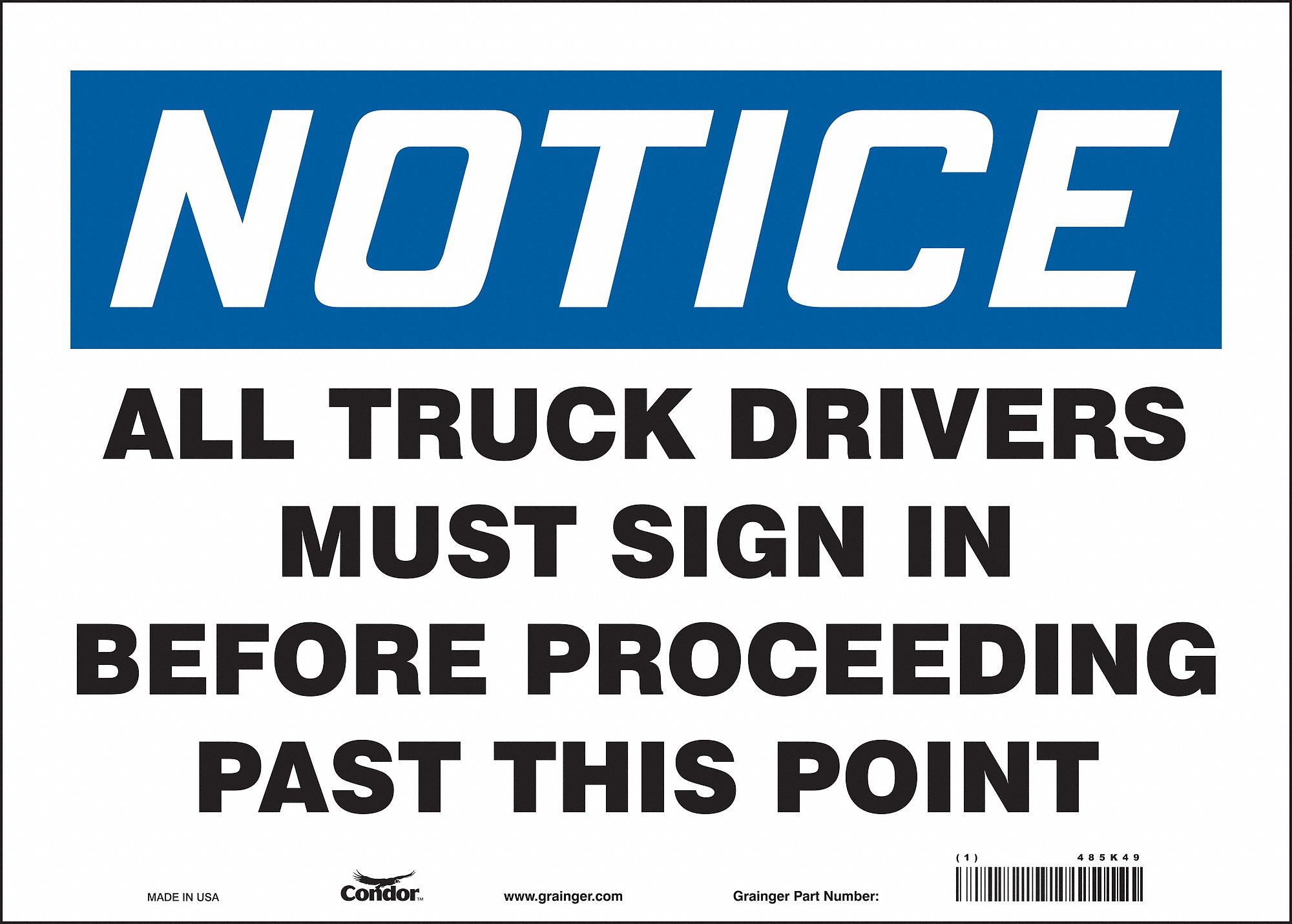 Vinyl, Adhesive Sign Mounting, Safety Sign - 485K49|485K49 - Grainger