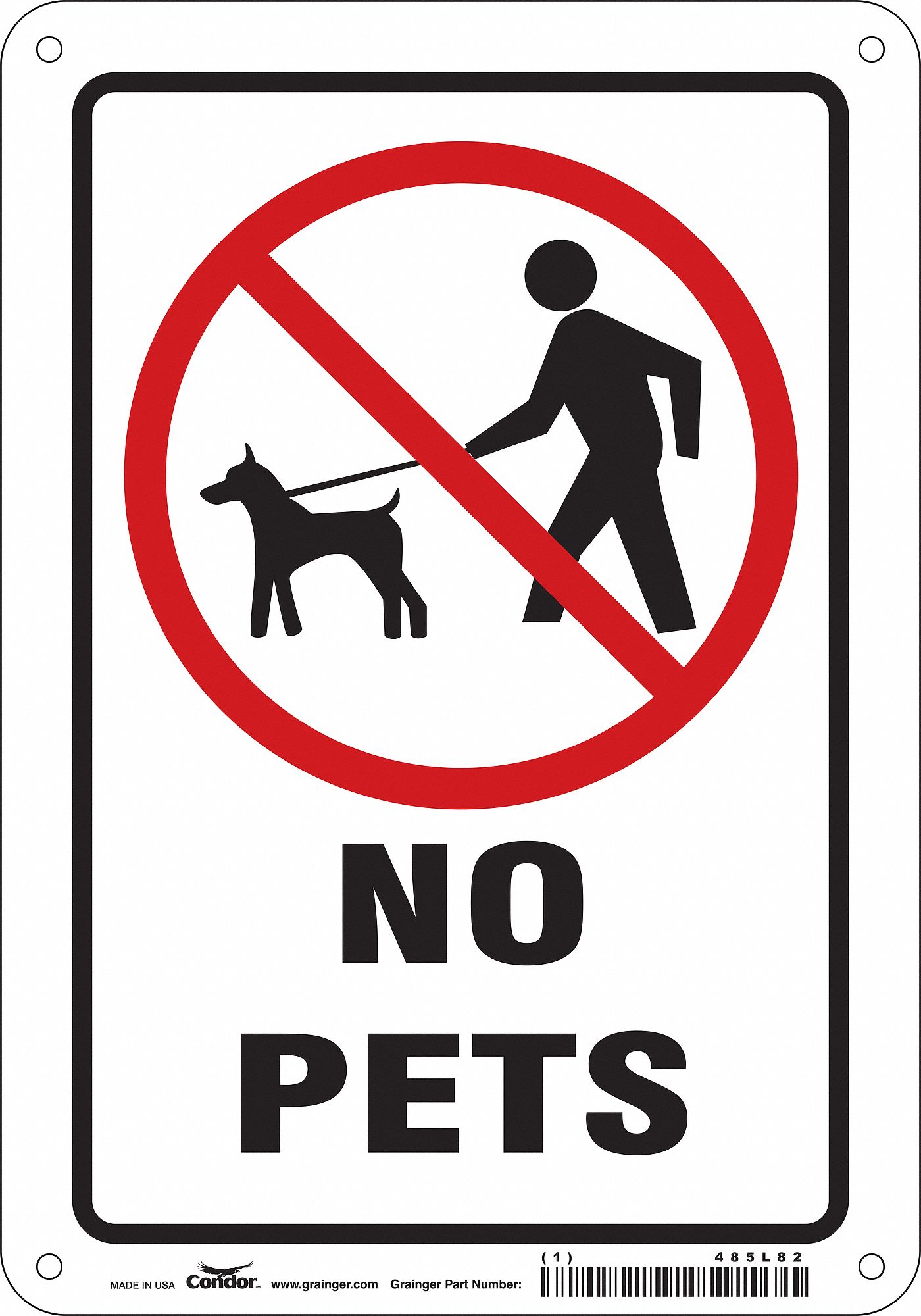 Polyethylene, Mounting Holes Sign Mounting, Safety Sign - 485L82|485L82 ...