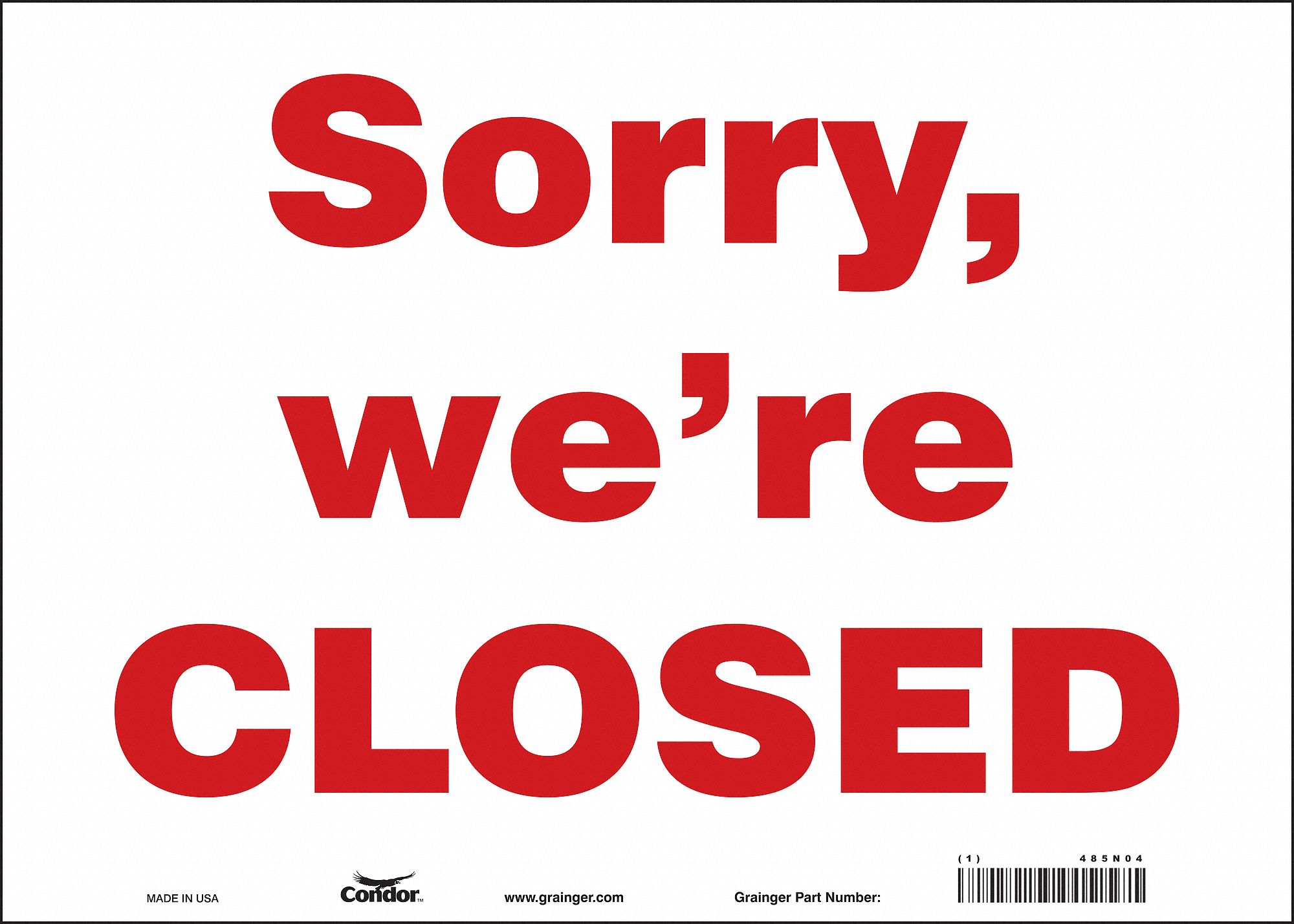 Vinyl, Adhesive Sign Mounting, Safety Sign - 485N04|485N04 - Grainger