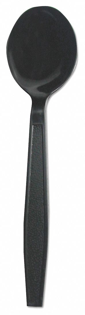 Black, Heavy-Wt, Disposable Spoon - 485V99|V01808 - Grainger