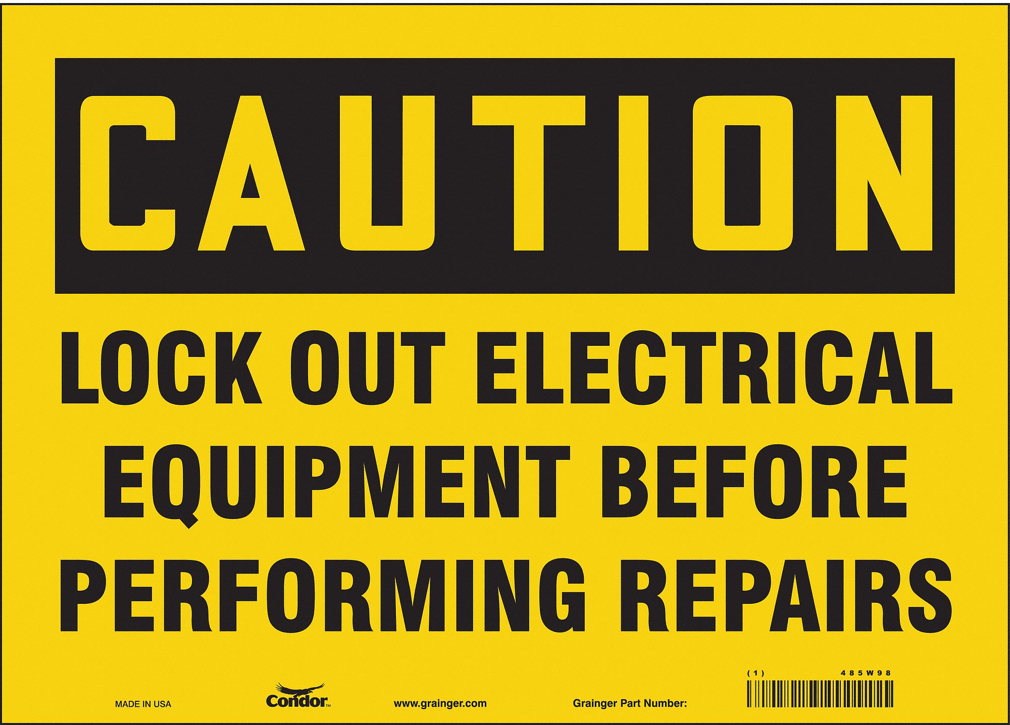 Vinyl, Adhesive Sign Mounting, Safety Sign - 485W98|485W98 - Grainger