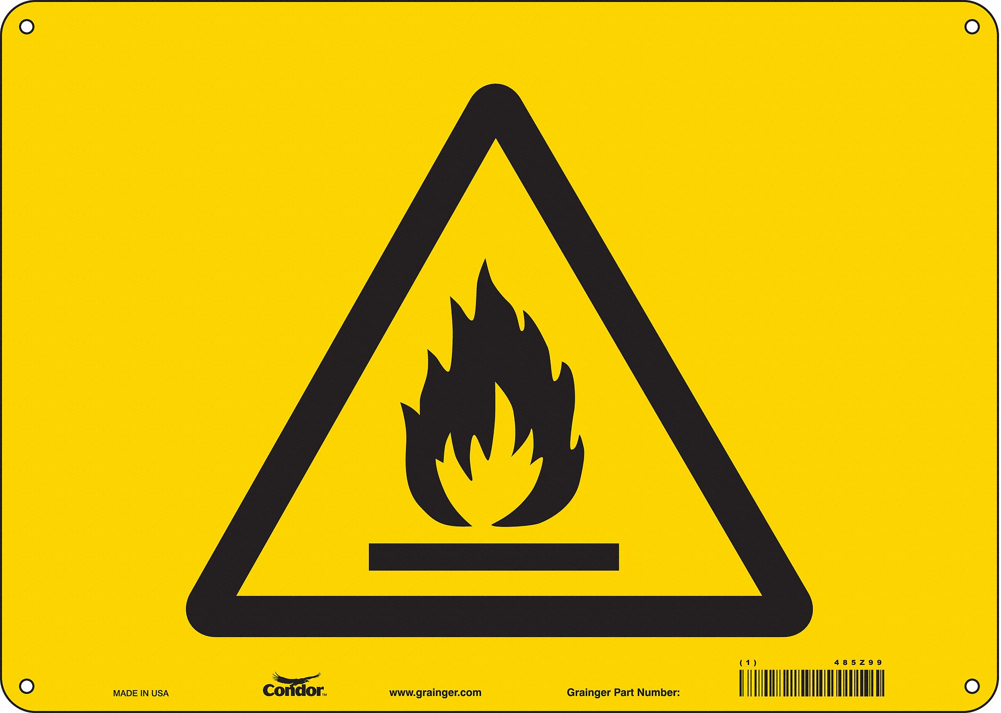 Aluminum, Mounting Holes Sign Mounting, Safety Sign - 485Z99|485Z99 ...