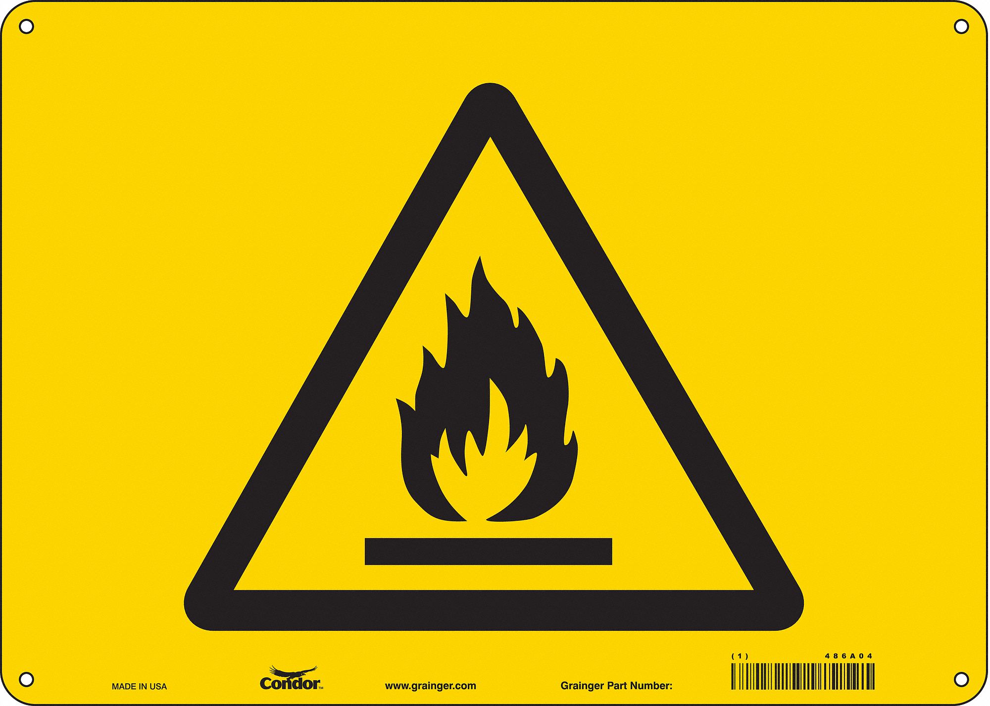 Polyethylene, Mounting Holes Sign Mounting, Safety Sign - 486A04|486A04 ...