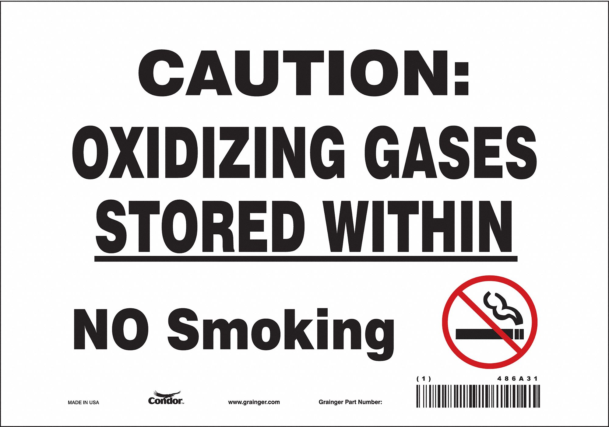 Vinyl, Adhesive Sign Mounting, Safety Sign - 486A31|486A31 - Grainger