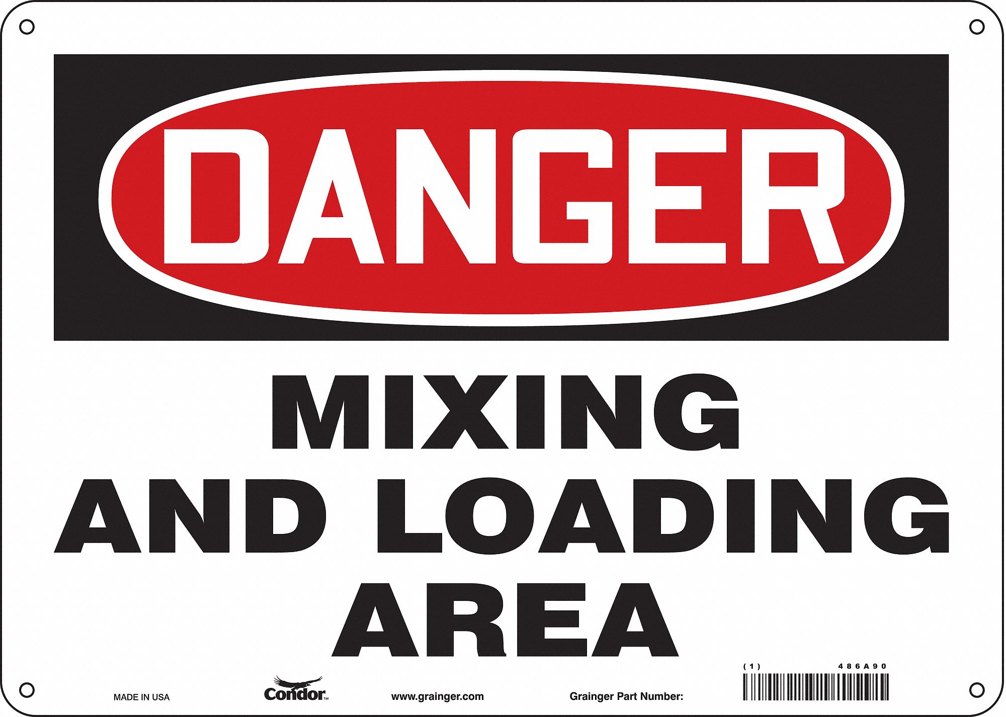 Polyethylene, Mounting Holes Sign Mounting, Safety Sign - 486A90|486A90 ...