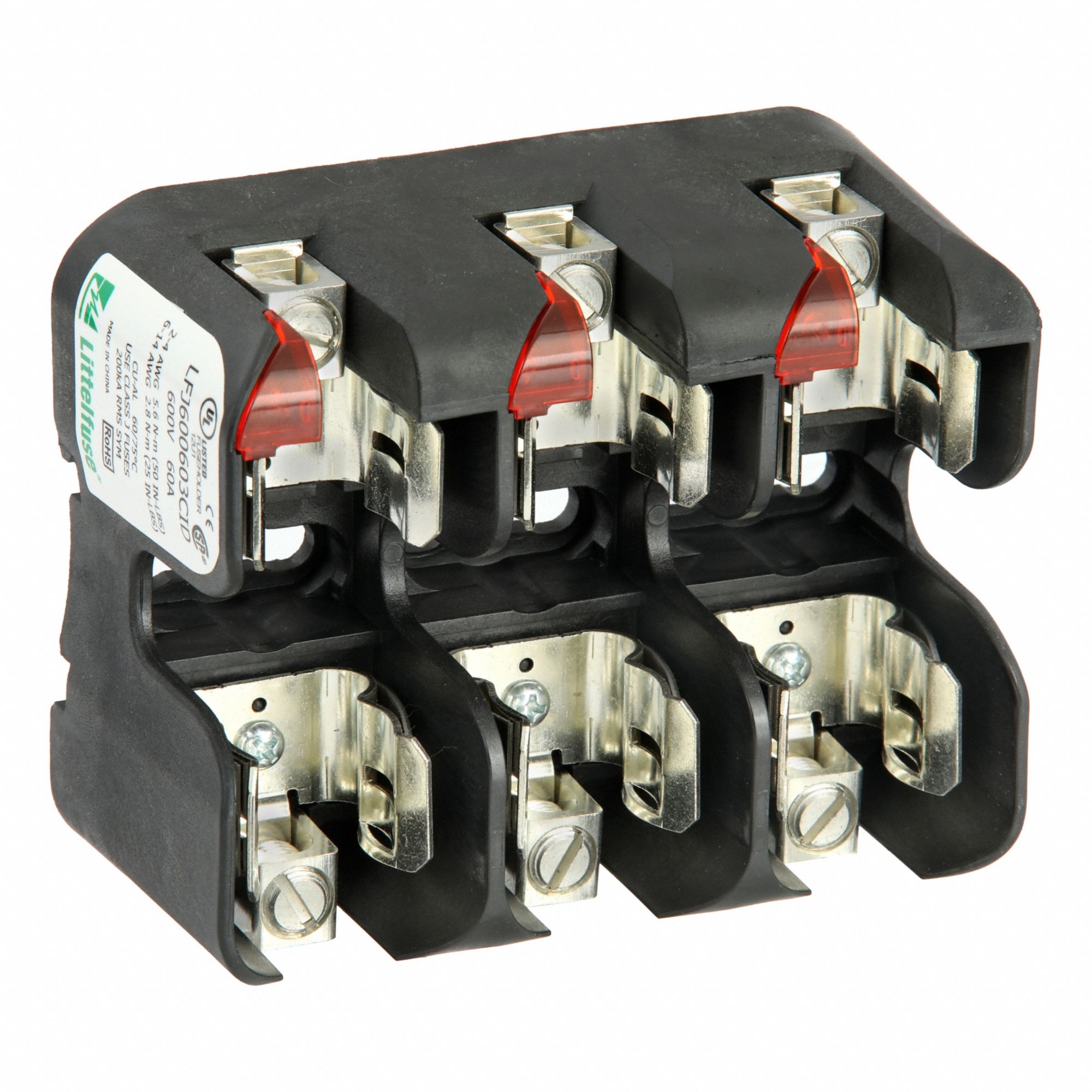 LITTELFUSE, Open Block Design, 3 Pole, Fuse Block - 486M96|LFJ600603CID ...