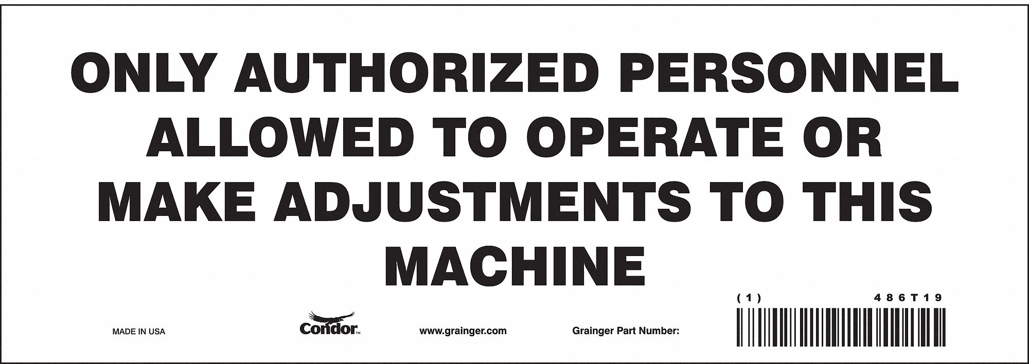 Vinyl, Adhesive Sign Mounting, Safety Sign - 486T19|486T19 - Grainger