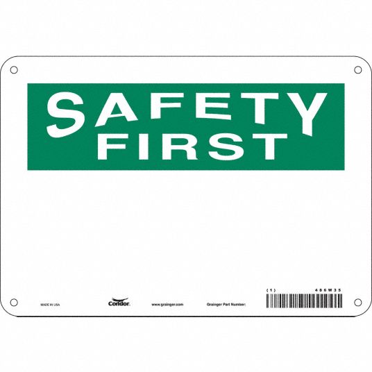Aluminum, Mounting Holes Sign Mounting, Safety Sign - 486W35|486W35 ...