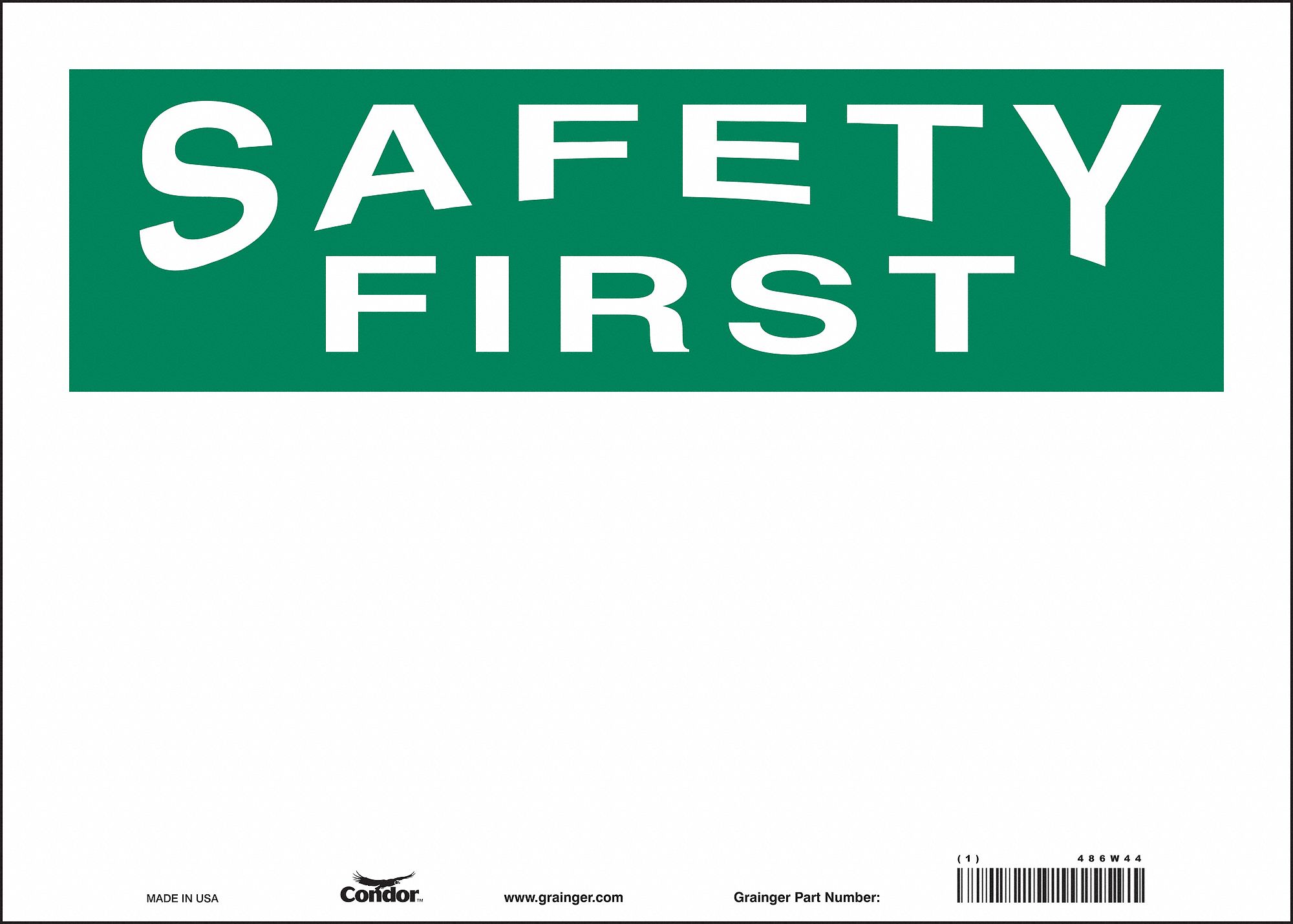 Vinyl, Adhesive Sign Mounting, Safety Sign - 486W44|486W44 - Grainger