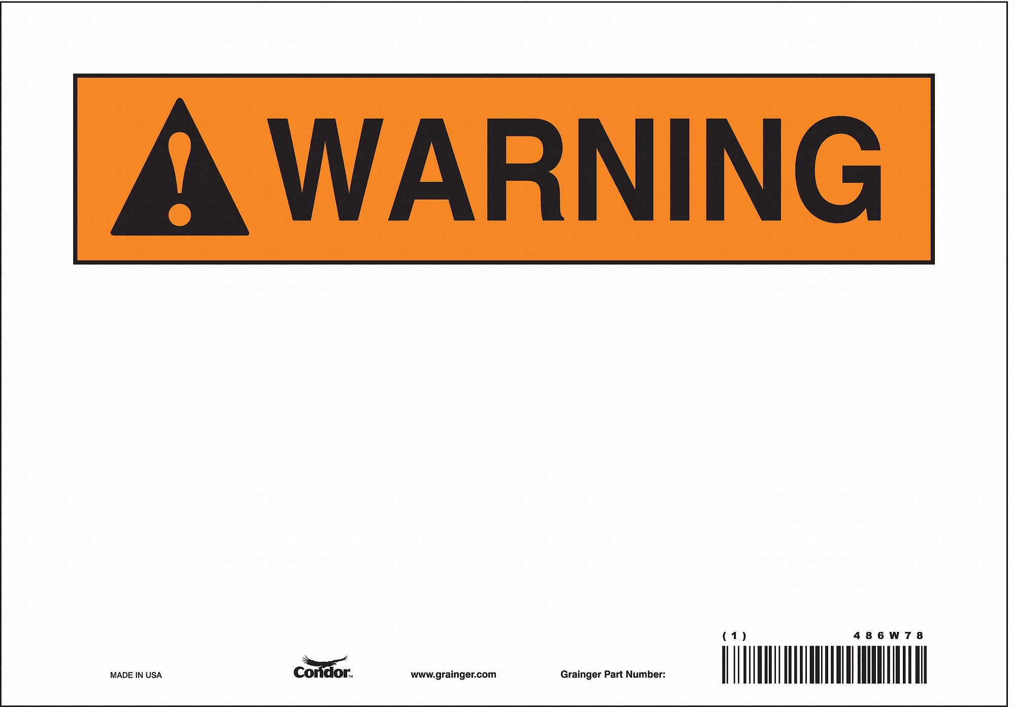 Vinyl, Adhesive Sign Mounting, Safety Sign - 486W78|486W78 - Grainger