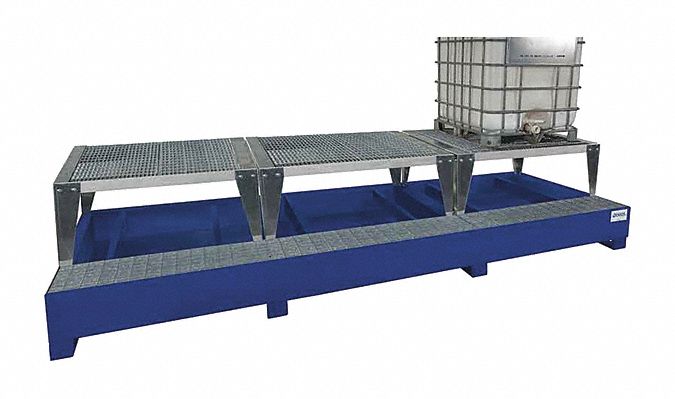 DENIOS, 15 ft L x 6 1/16 ft x x 36 in, 385 gal Spill Capacity, IBC ...