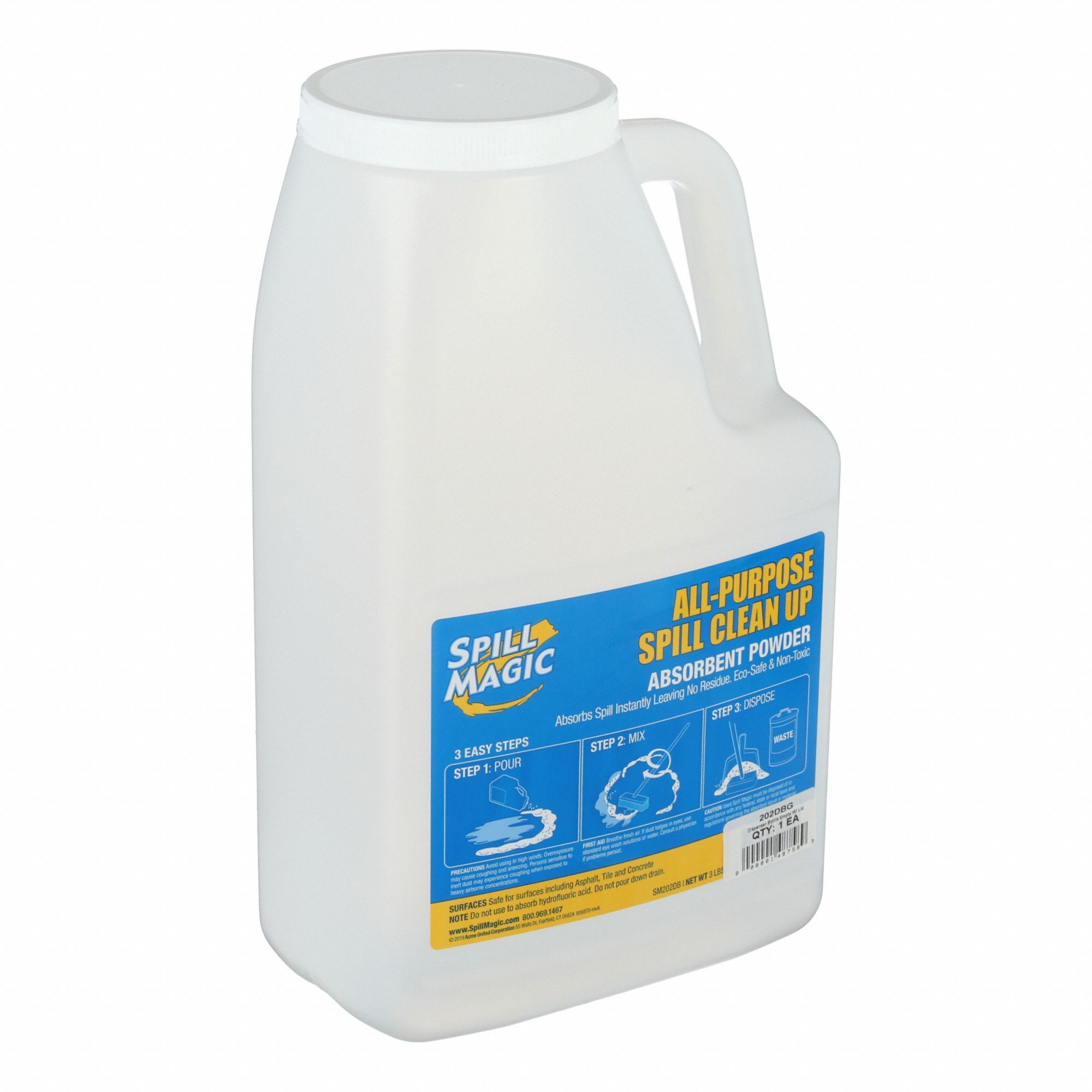 SPILL MAGIC, 3 lb Capacity, 4 in Opening Dia, Sorbent Container ...